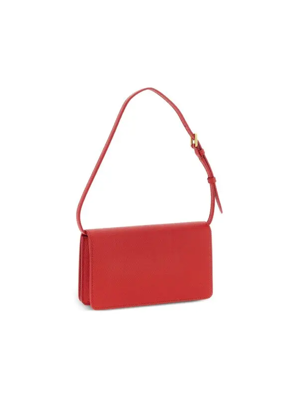 Valentino Garavani Vlogo Plaque Foldover Mini Shoulder Bag - Red