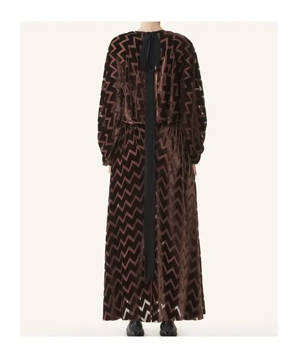 LANVIN Zigzag" Print Velvet Maxi Dress