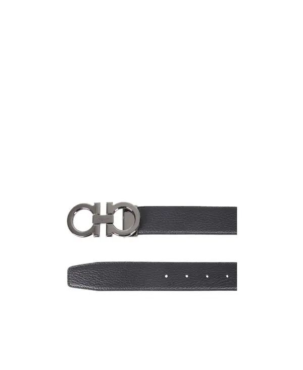 FERRAGAMO Gancini Reversible Belt - Black