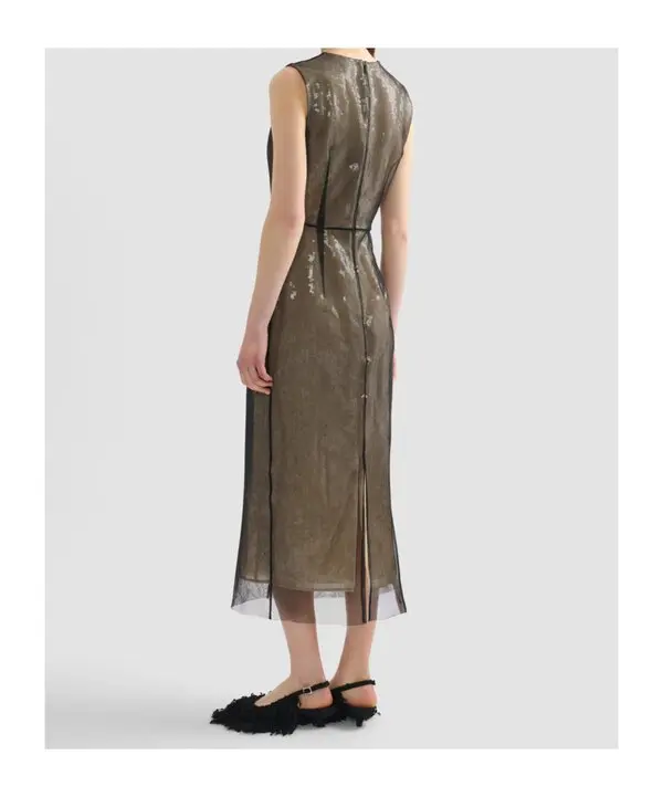 Erdem Layered Embellished Sequined Tulle Midi Dress