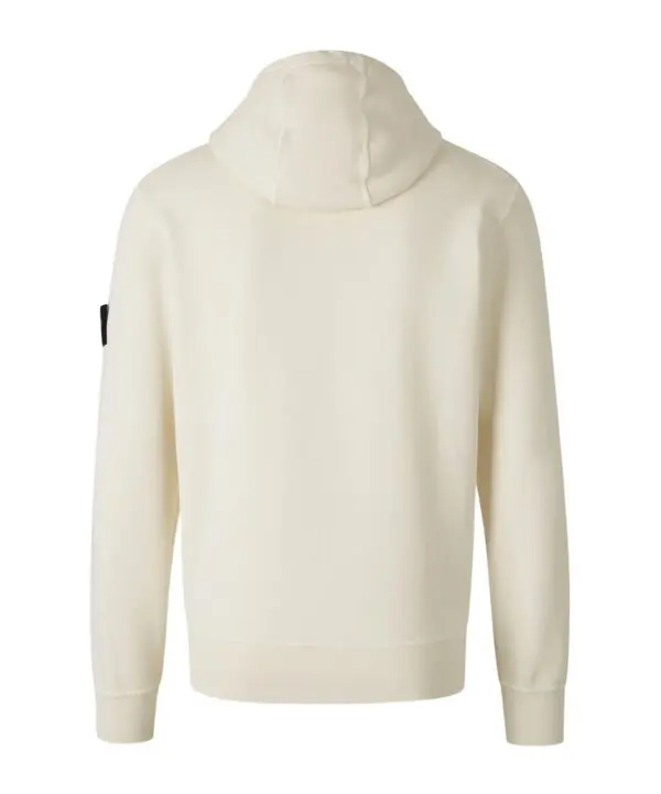 Stone Island Logo Patch Drawstring Hoodie - Ivory