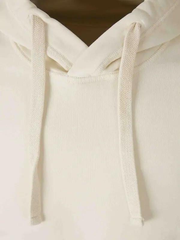 Stone Island Logo Patch Drawstring Hoodie - Ivory