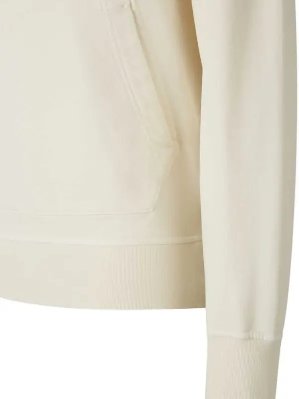 Stone Island Logo Patch Drawstring Hoodie - Ivory