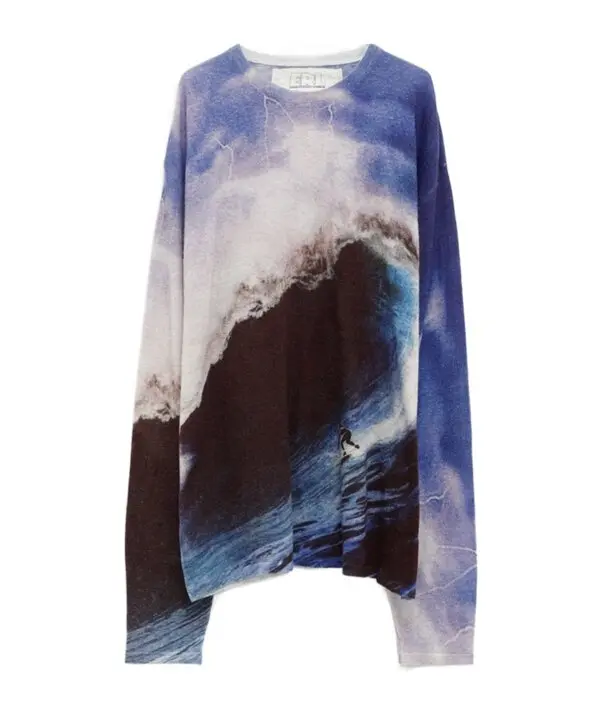 ERL Wave Print Round Neck Sweater
