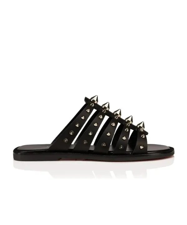 CHRISTIAN LOUBOUTIN Studded Slip-on Sandals - Black