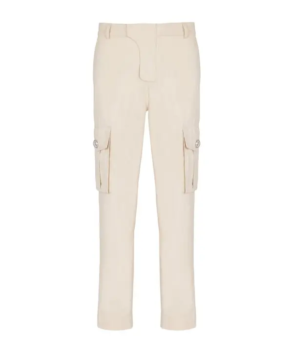 Balmain Cargo Trousers With Button Detail - Beige