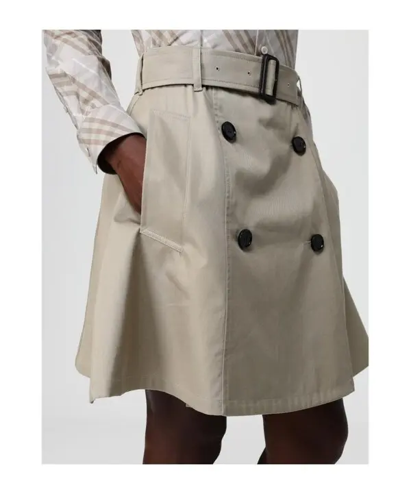 Burberry Gabardine Trench Mini Skirt - Beige