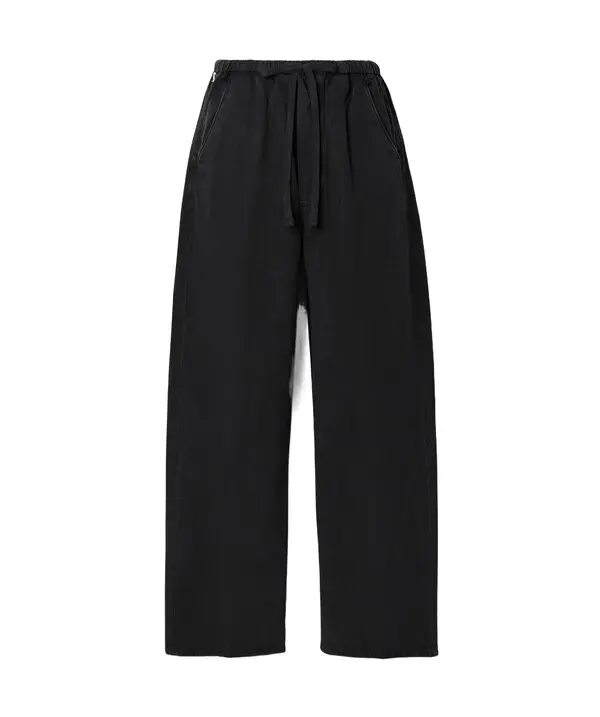 Citizens Of Humanity Aurora Cotton And Linen-blend Wide-leg Pants - Black