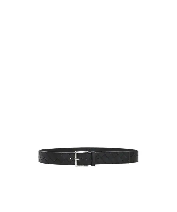 Bottega Veneta Woven Buckled Belt - Black
