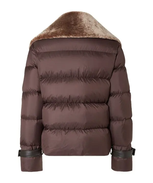 Fendi Zip-up Padded Jacket With Shearling Collar