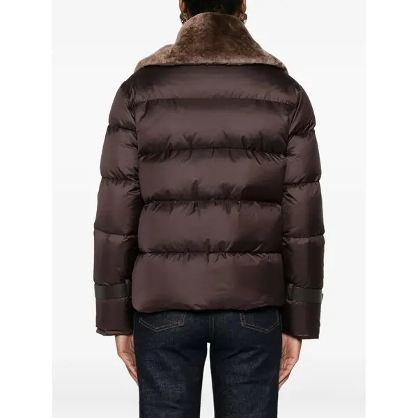 Fendi Zip-up Padded Jacket With Shearling Collar
