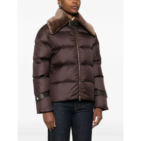 Fendi Zip-up Padded Jacket With Shearling Collar