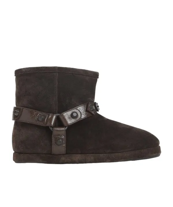 Balenciaga Alaska Ankle Boots With Studded Straps - L Espresso Brass