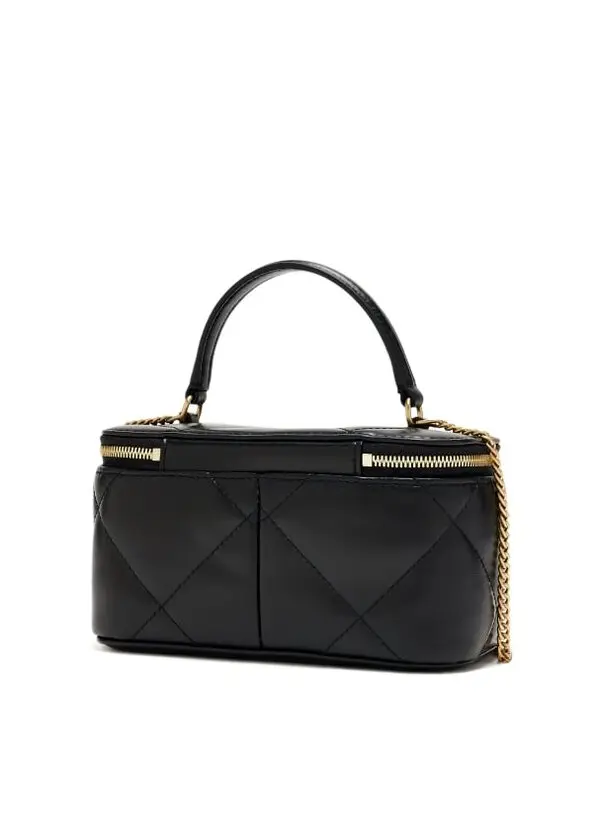 Tory Burch Kira Diamond Quilted Mini Tote Bag - Black
