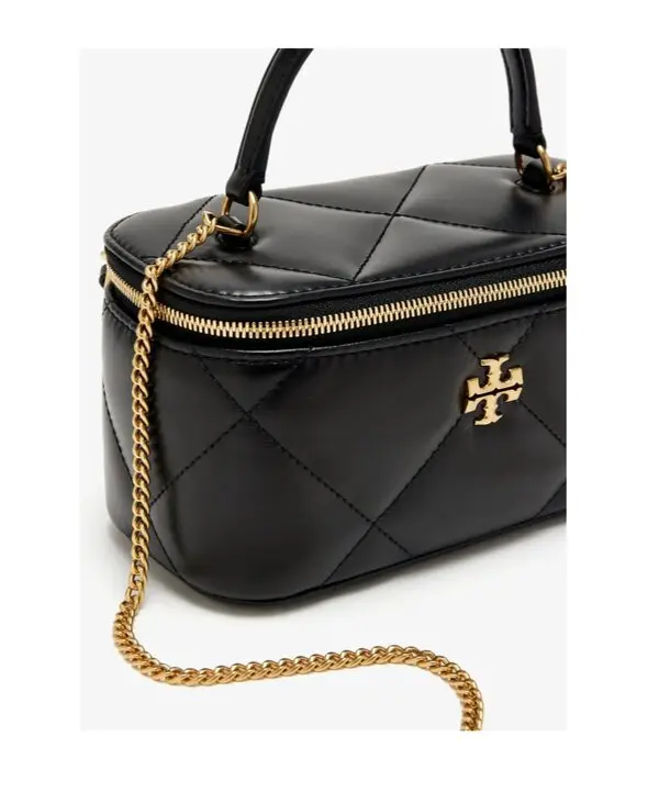 Tory Burch Kira Diamond Quilted Mini Tote Bag - Black