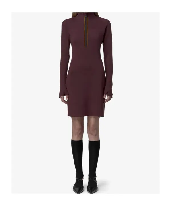 K-WAY High Collar Zip Up Mini Dress