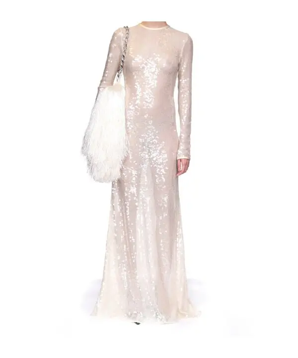 David Koma Long-sleeved Embellished Maxi Dress