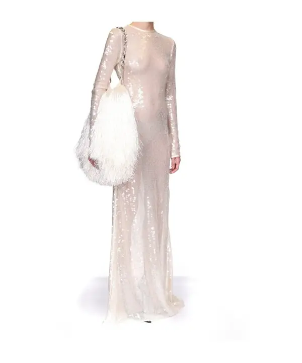 David Koma Long-sleeved Embellished Maxi Dress