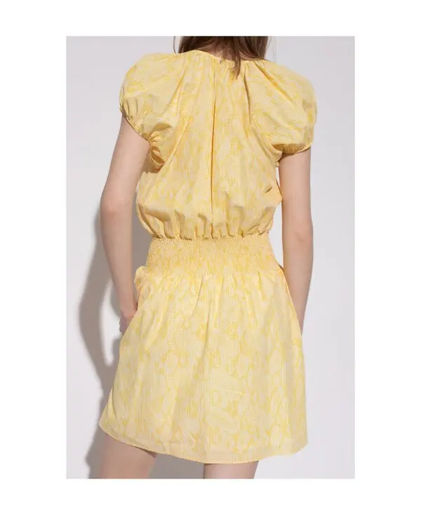 Kenzo Gingham Snakeskin-print A-line Dress