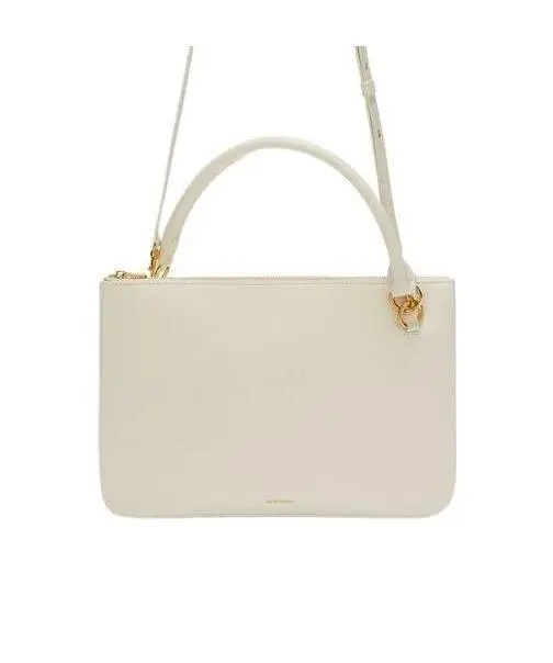 JIL SANDER Logo Printed Zipped Crossbody Bag - Nude