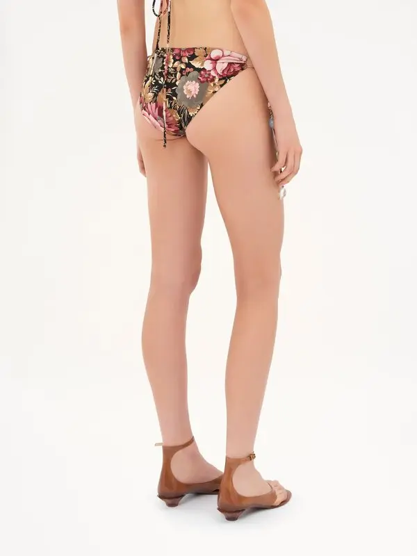Chloé Rose Print Tie Bikini Bottoms