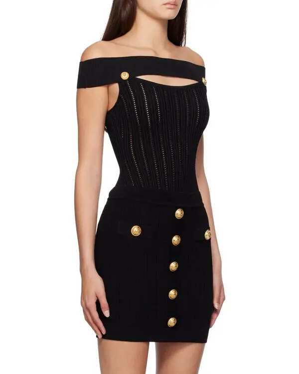 Balmain Pointelle-knit Bodysuit