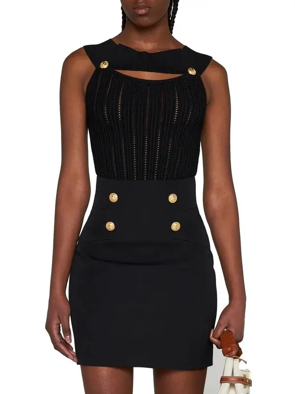 Balmain Pointelle-knit Bodysuit