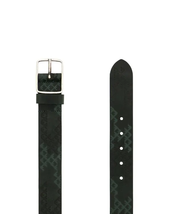 Emporio Armani Logo Embossed Leather Belt