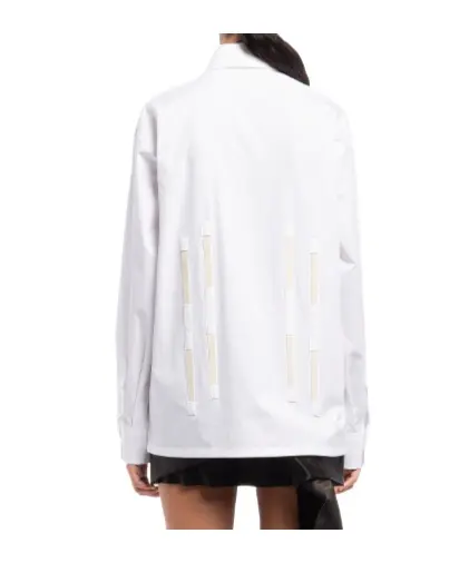 Prada Long Sleeve Cotton Shirt With 3d Logo