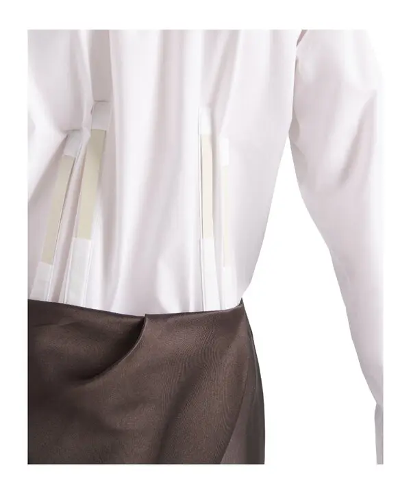 Prada Long Sleeve Cotton Shirt With 3d Logo