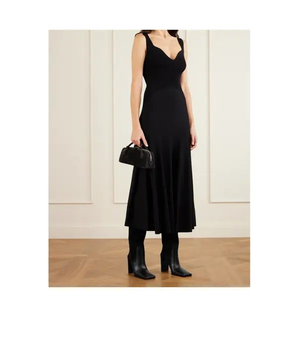 Alaïa Square-toe Leather And Suede Boots - Black