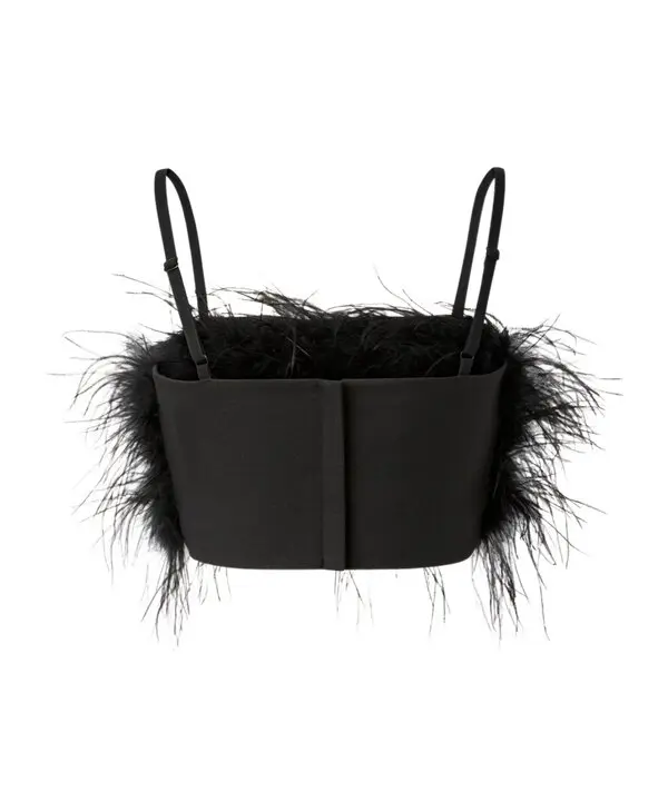Pinko Feather Embellished Cropped Top