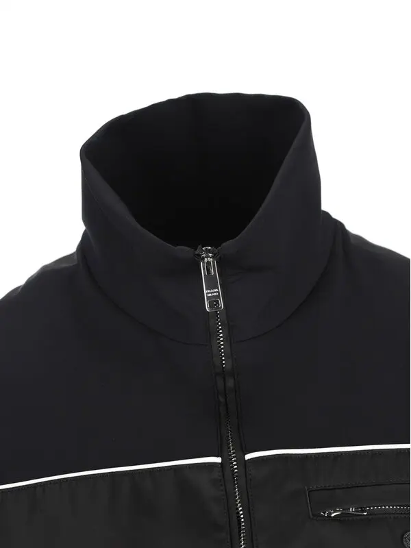 Prada Contrast Panel Zip-up Jacket