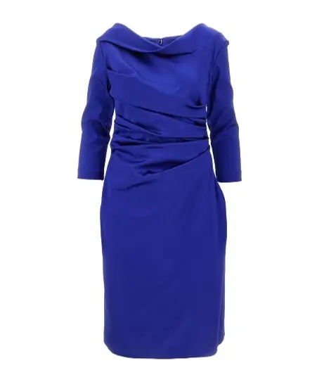 Talbot Runhof Long Sleeve Gathered Dress