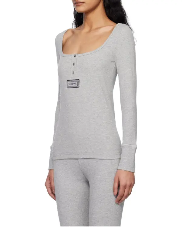 Versace Ribbed Long Sleeve Top
