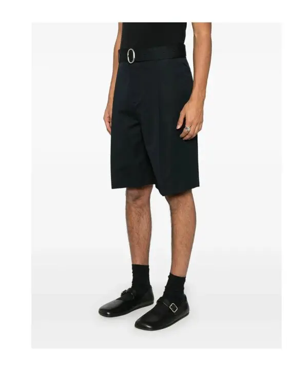 JIL SANDER Concealed Button Poplin Shorts