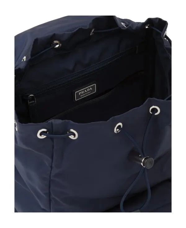 Prada Logo Plaque Buckled Backpack - Blue