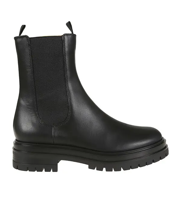 GIANVITO ROSSI Round Toe Chelsea Boots - Black