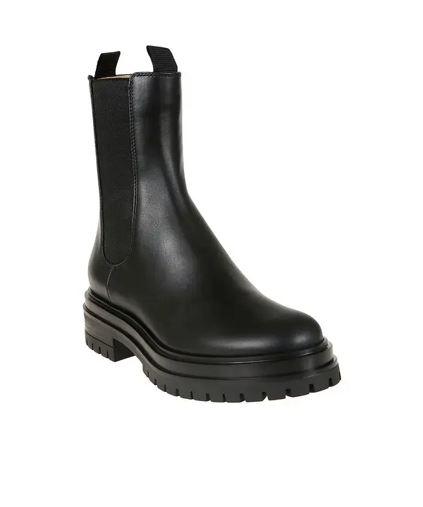 GIANVITO ROSSI Round Toe Chelsea Boots - Black