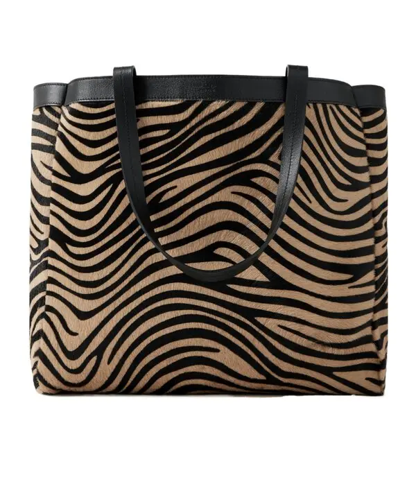 NILI LOTAN Loren Medium -print Calfskin Handbag With Textured Leather - Zebra