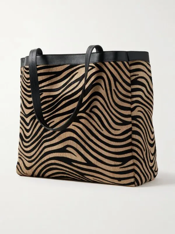 NILI LOTAN Loren Medium -print Calfskin Handbag With Textured Leather