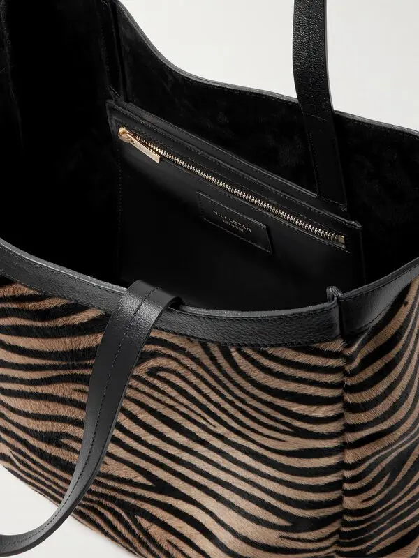 NILI LOTAN Loren Medium -print Calfskin Handbag With Textured Leather