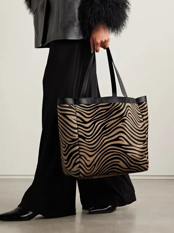 NILI LOTAN Loren Medium -print Calfskin Handbag With Textured Leather