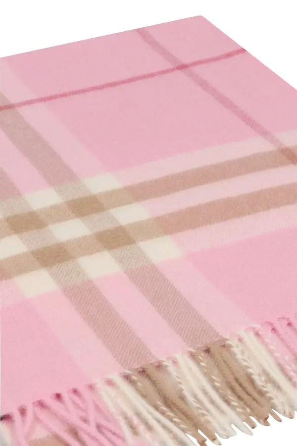 Burberry Checked Fringed Edge Scarf