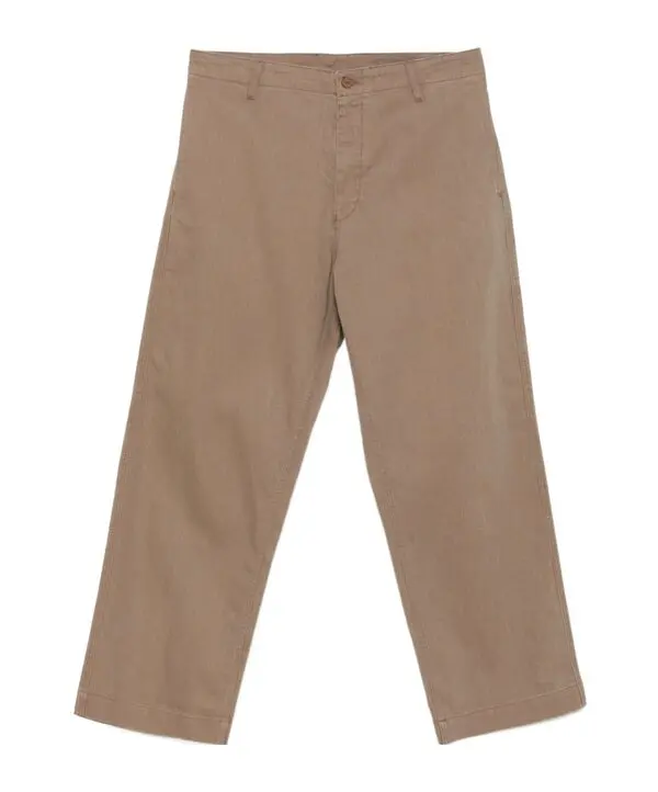 Emporio Armani Logo Patch Straight Leg Pants - Light Brown