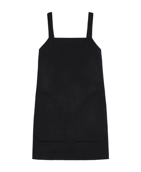 Max Mara Sleeveless Square Neck Mini Dress With Patch Pockets - Black