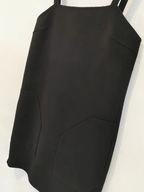Max Mara Sleeveless Square Neck Mini Dress With Patch Pockets - Black