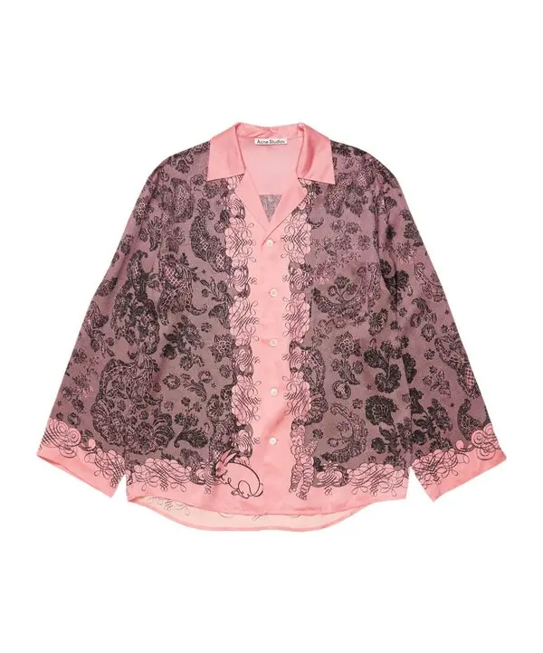 Acne Studios Floral Printed Long-sleeved Shirt