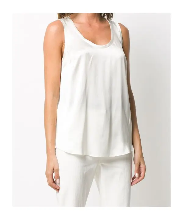 Brunello Cucinelli Scoop Neck Sleeveless Tank Top - No