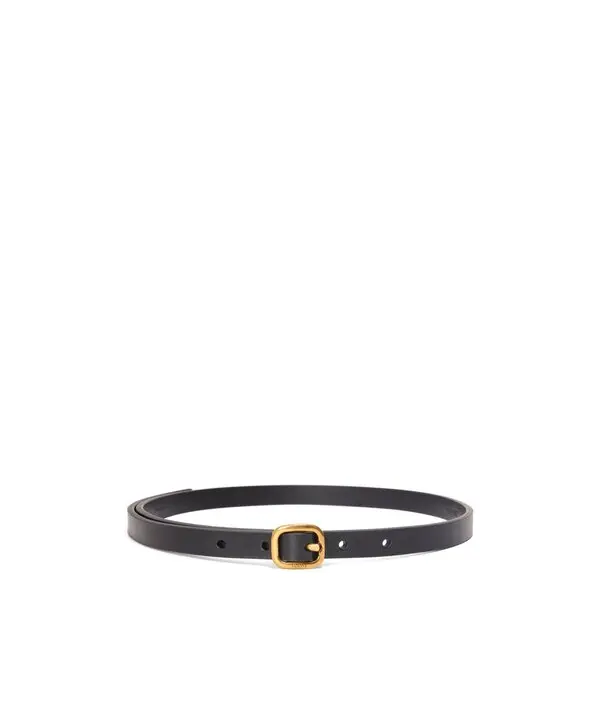 Loewe Logo Engraved Rounded Soft Belt - Black